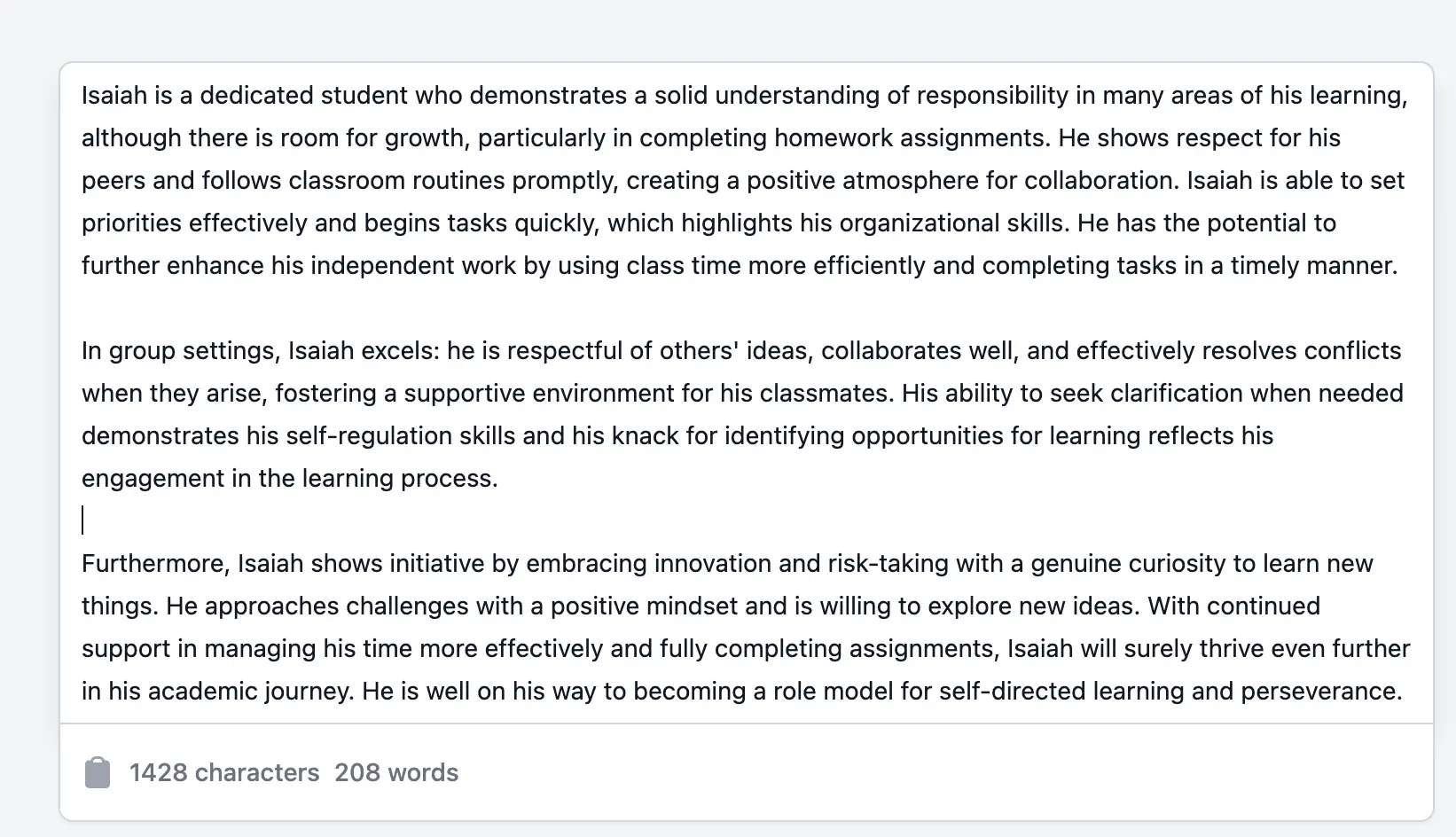 AI Learning Skills Comments for 👩‍🏫 Ontario Teachers